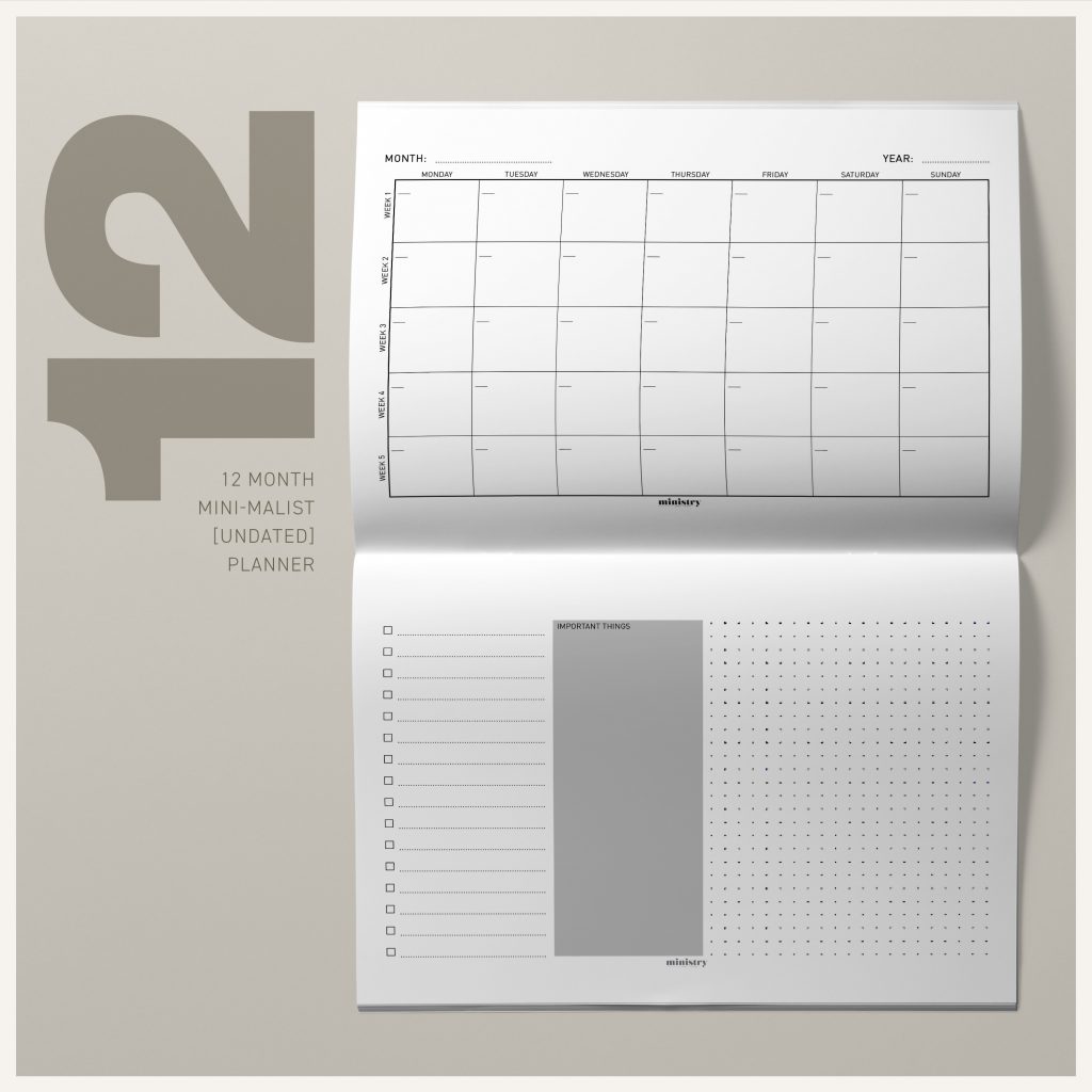 12: The Mini-malist One Year A4 Planner | Ministry of Small Things